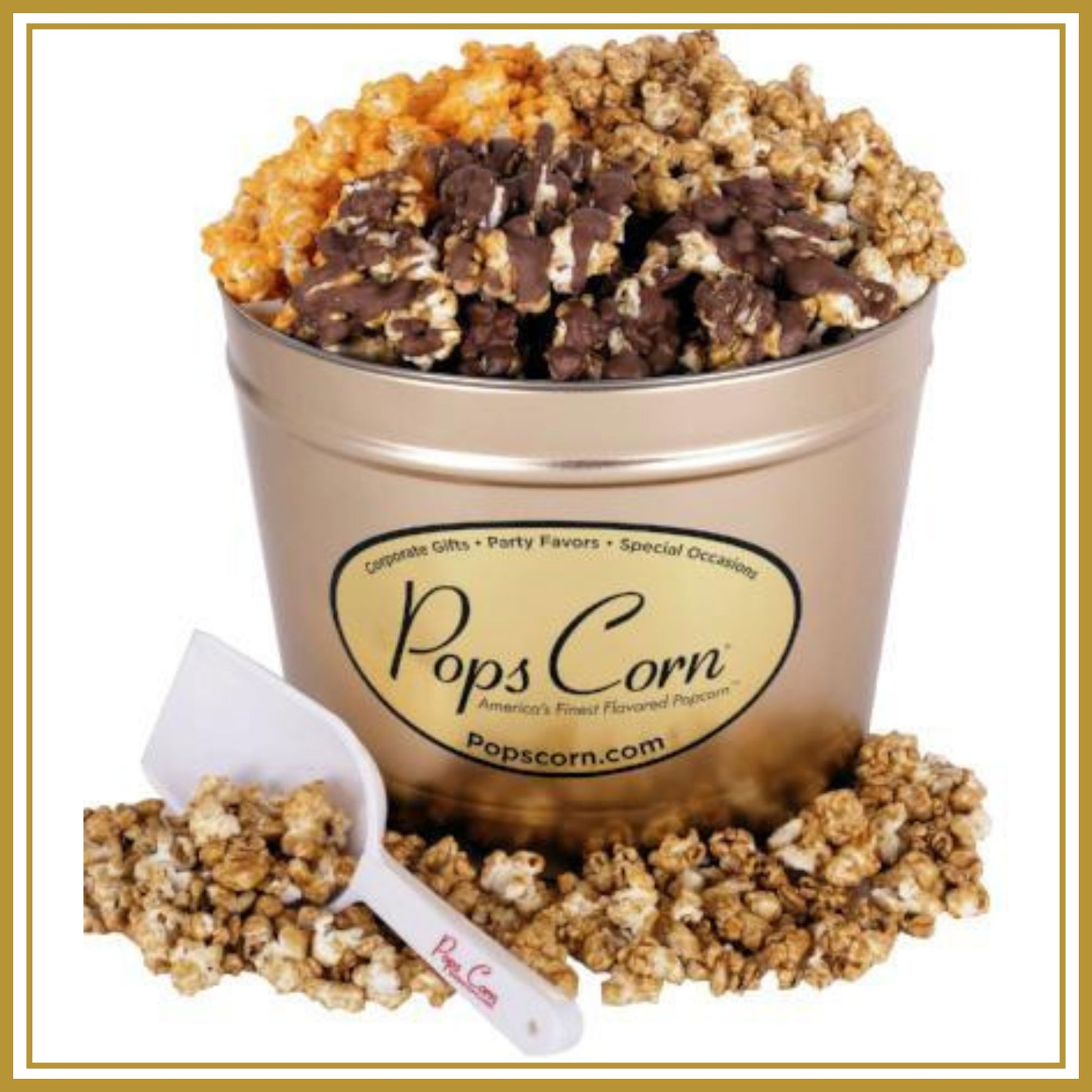 Signature Gold 2 Gallon Gourmet Popcorn Tin | Pops Corn