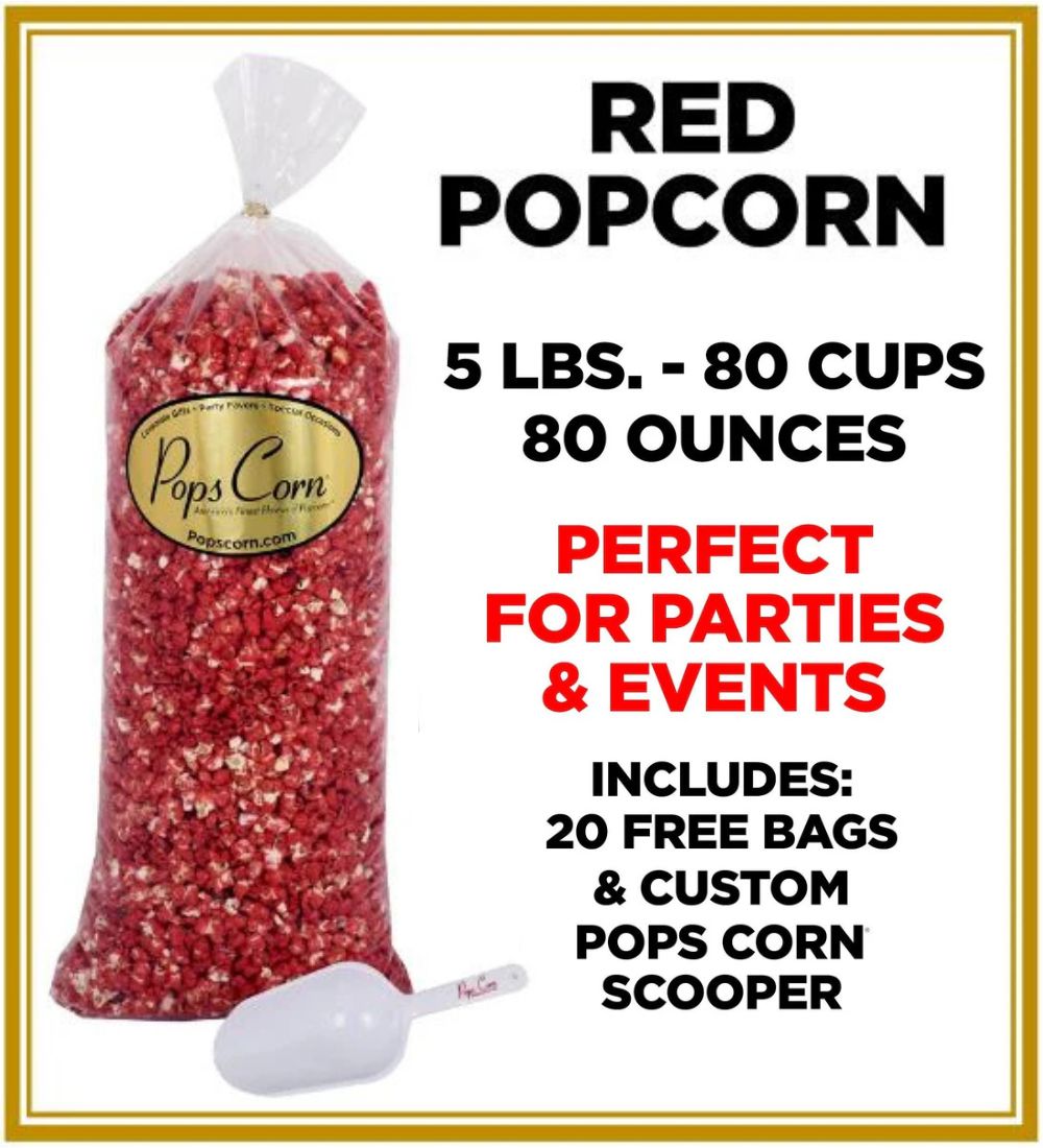 Gourmet Bulk Red Popcorn Party Bag | 5lbs | Popscorn 🍓 – Pops Corn