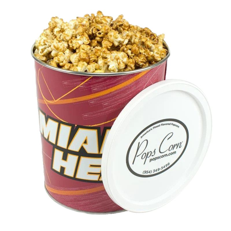 1 Gallon NBA Miami Heat Gourmet Flavored Popcorn Tin | Pops Corn